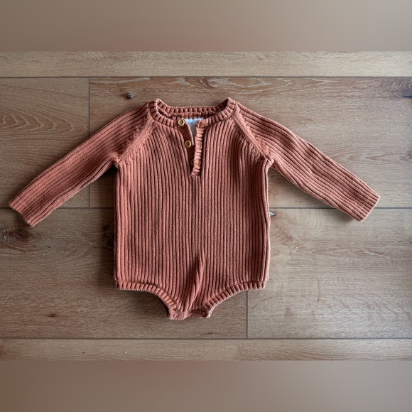 One Pieces | Cozy Knit Kids One Piece In Rust Orange Color | Poshmark